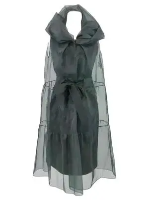 Moschino Shift Tulle A-line Midi Dress - Black
