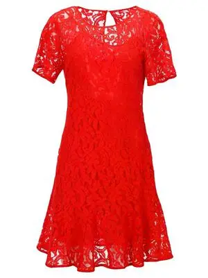 Michael Kors Short-sleeve Lace Dress - Red