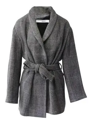 IRO PARIS Shawl-collar Belted Coat - Grey