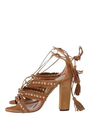 AQUAZZURA Tassel Gladiator Sandals - Brown