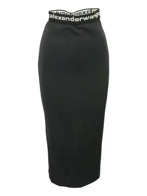 ALEXANDER WANG Logo Waistband Pencil Skirt - Black