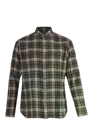 TOM FORD Checked Long Sleeve Shirt - Grey