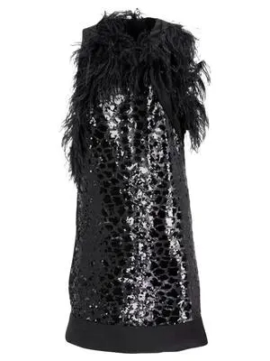 BOSS Sequin-embellished Sleeveless Dress - Black