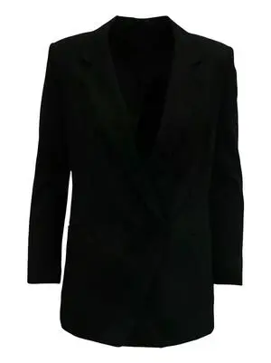 Theory Double-breasted Wool Blazer - Black
