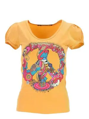 Moschino Graphic-print Puff-sleeve T-shirt - Orange