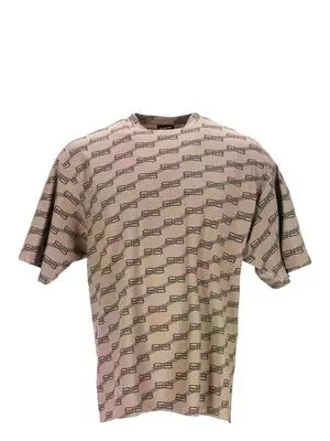 Balenciaga Monogram-print T-shirt - Neutrals