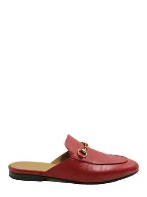 Gucci Horsebit Leather Mules - Red