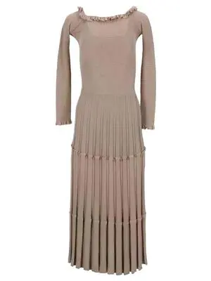 Altuzarra Pleated Knit Midi Dress - Neutrals
