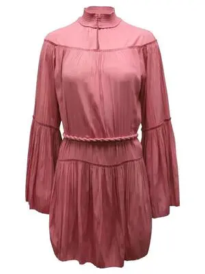 A.L.C. Pleated Long-sleeve Mini Dress - Pink