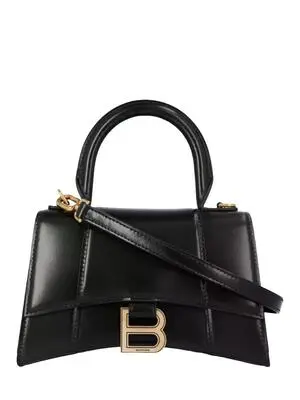 Balenciaga Xs Hourglass Tote - Black