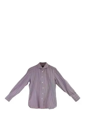 TOM FORD Striped Button-down Cotton Shirt - Purple