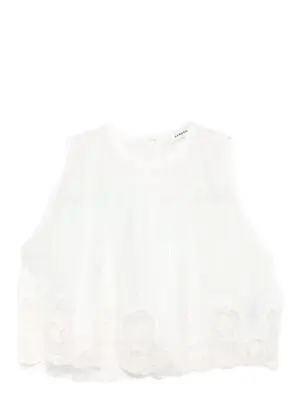 SANDRO Sleeveless Blouse With Lace Hem