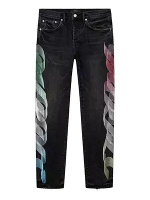 PURPLE BRAND P005 Gradient Logo Jeans - Black