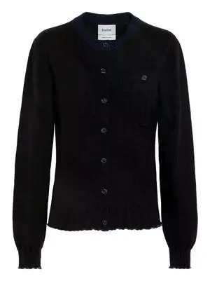BARRIE Cardigan With Ribbed Detailing - Black