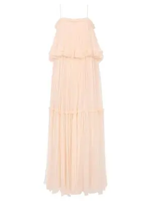 Chloé Thin-Strap Long Dress Powdery Pink