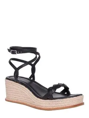 Paige Joanna Ankle Strap Platform Wedge Sandal - Black