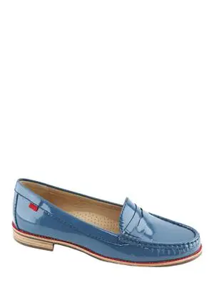 MARC JOSEPH NEW YORK Patent Leather Penny Loafer - Atlantic Blue Patent