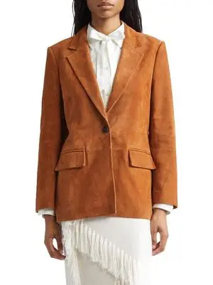 Derek Lam 10 Crosby Eurelle Suede Blazer - Luggage