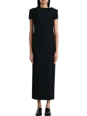 Khaite Iryl Open-back Crepe Dress - Midnight
