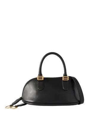 Balenciaga Embellished Leather Shoulder Bag - Black