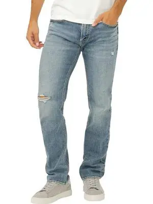 SILVER JEANS CO. Allan Ripped Straight Leg Jeans - Waimea
