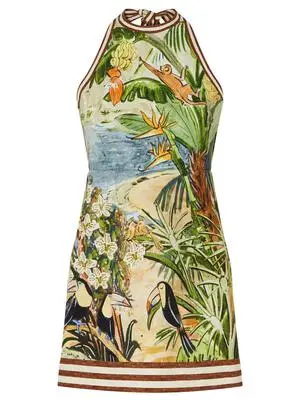 ALEMAIS Toucan Tango Halterneck Mini Dress - Multi