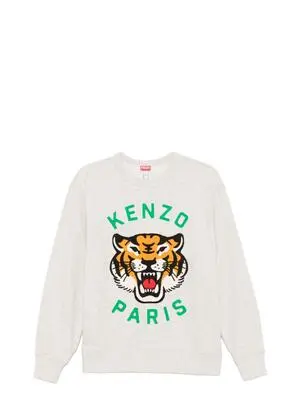 Kenzo Lucky Tiger Cotton Sweatshirt - Grey