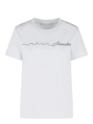 Moncler Logo Cotton T-shirt - White