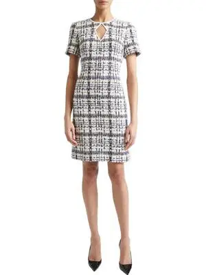 ST. JOHN St. Tropez Tweed Cutout Sheath Dress