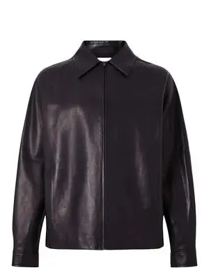 THE ROW Mount Leather Blouson Jacket - Black