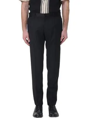 Dolce & Gabbana Silk Blend Pinstriped Tailored Trousers - Black