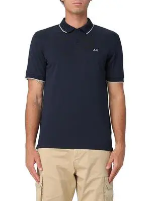 SUN 68 Cotton Polo Shirt - Blue