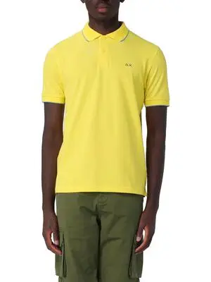 SUN 68 Cotton Polo Shirt Yellow