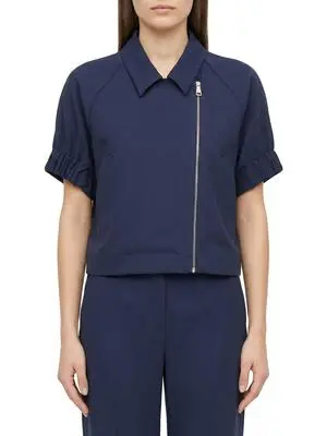 Fabiana Filippi Cropped Zip-up Jacket - Blue