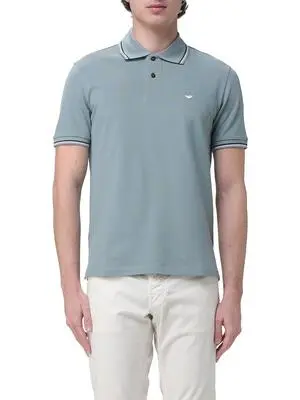Emporio Armani Stretch Cotton Polo Shirt Gnawed Blue