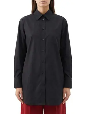 Sportmax Pleated Cotton Blend Shirt - Black