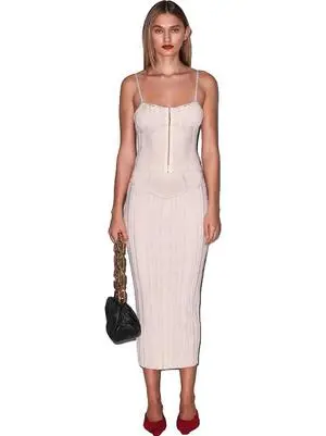 FLEUR DU MAL Ribbed Knit Maxi Skirt - Natural