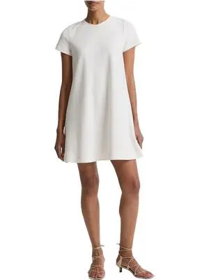 Vince Bias Short-sleeve A-line Dress - Neutral / White