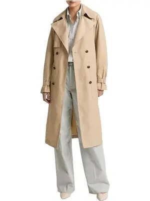 Vince Fine Cotton-blend Twill Trench Coat - Natural