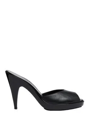 Le Monde Beryl Kim Sion Leather Mule - Black