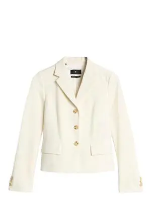 7 For All Mankind Fitted Wool-blend Blazer - White
