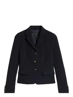 7 For All Mankind Fitted Wool-blend Blazer - Blue / Navy