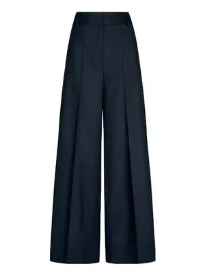 Oscar De La Renta Wide-leg Wool-blend Trousers - Red