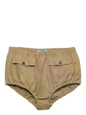 Prada Elasticated Poplin Shorts - Neutrals