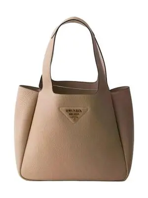 Prada Small Leather Tote Bag - Neutrals