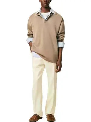 AMI Paris AMI Paris Wool Straight Trousers Neutrals
