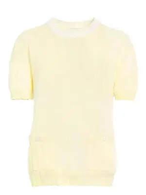 BARRIE Ribbed Detail Top - Yellow