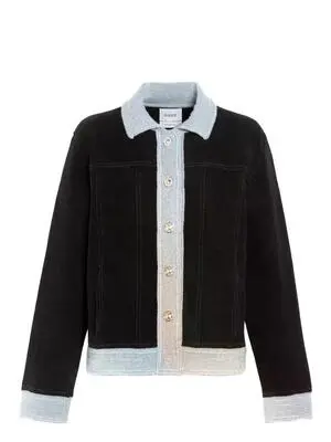 BARRIE Suede-effect Denim Jacket - Black