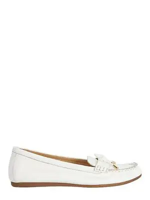 DUNE Leather Moccasins - White Leather