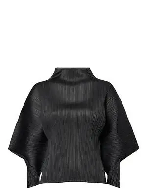 Issey Miyake Skyline Pleated Knitted Shirt - Black